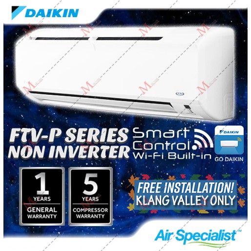 FREE INSTALL - (WIFI) Daikin 1.0HP-2.5HP R32 Non Inverter Air ... FREE INSTALL - (WIFI) Daikin 1.0HP-2.5HP R32 Non Inverter Air ...