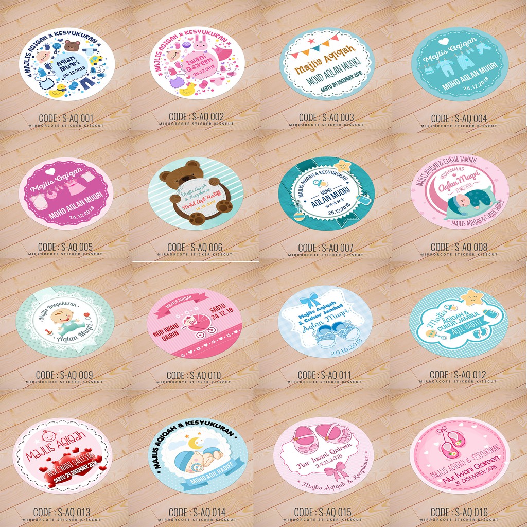 STICKER CUTE & MURAH - VERSI AQIQAH - PERCUMA DESIGN - SAIZ 4CMX4CM ...