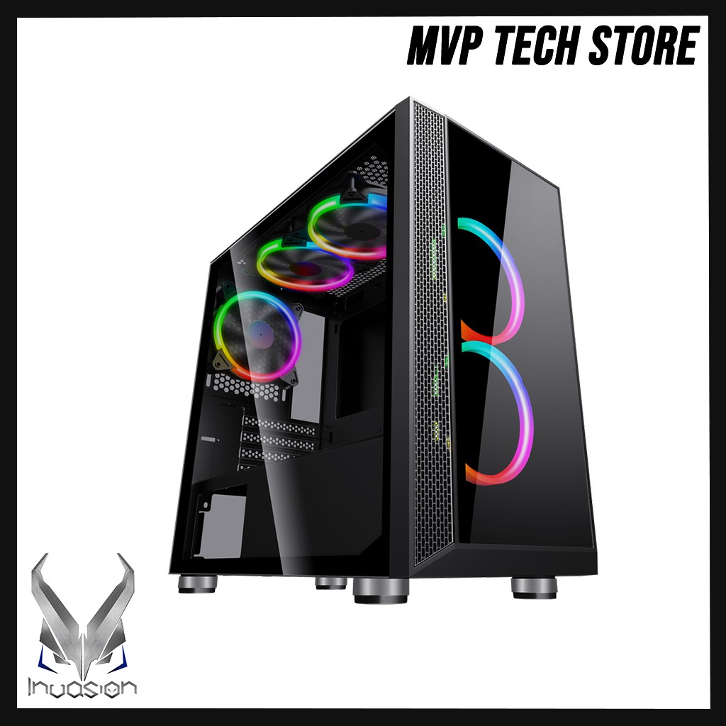 Invasion M3 Tempered Glass mATX Computer Case (Black) | Shopee Malaysia