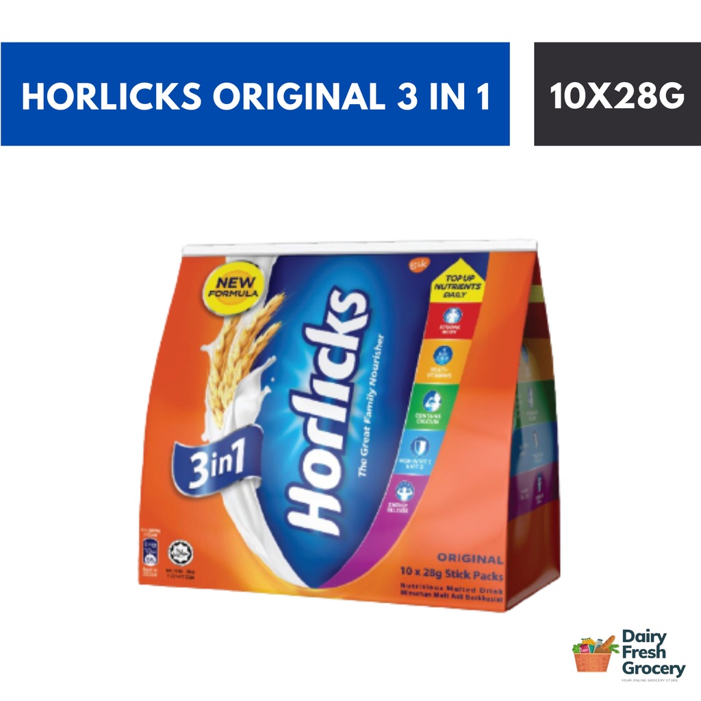 Horlicks 3 in 1 Stick Packs Original Powdered Malt Drink (10s x 28g ...