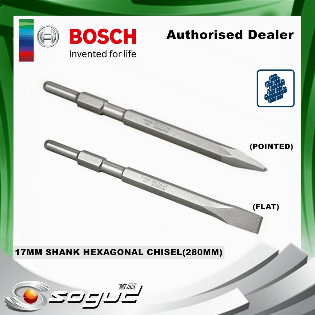 BOSCH 17MM HEX SHANK POINTED / FLAT CHISEL (280MM) | Shopee Malaysia