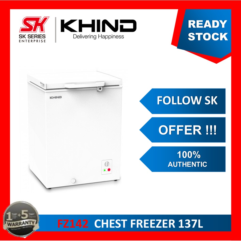 KHIND 142L CHEST FREEZER FZ142 PETI DINGIN BEKU | Shopee Malaysia