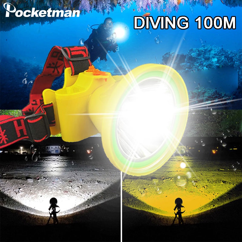 Diving P900 Headlight Underwater Catching Strong Light led Super Bright ...