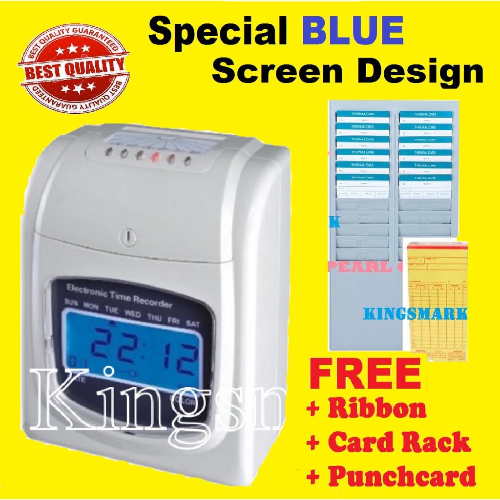 MALAYSIA (BLUE SCREEN) TIME RECORDER PUNCH CARD MACHINE FULL SET ...