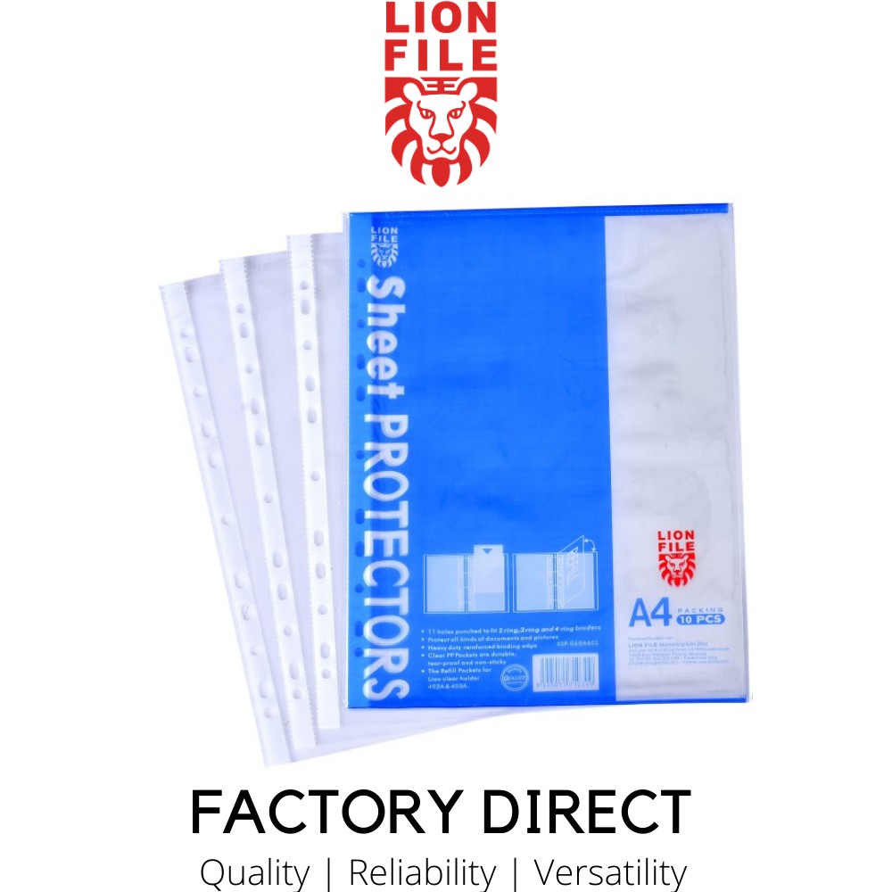Lion File A4 PP Sheet Protector (100pcs/bx) | Shopee Malaysia
