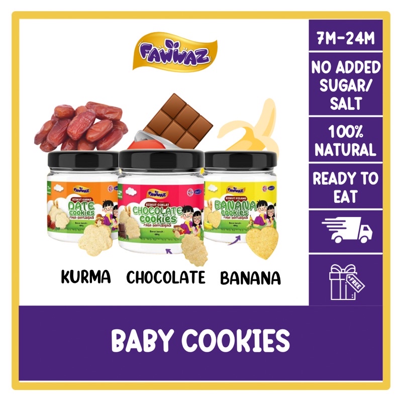 FAWWAZ BABY COOKIES KURMA BANANA COKLAT | Shopee Malaysia