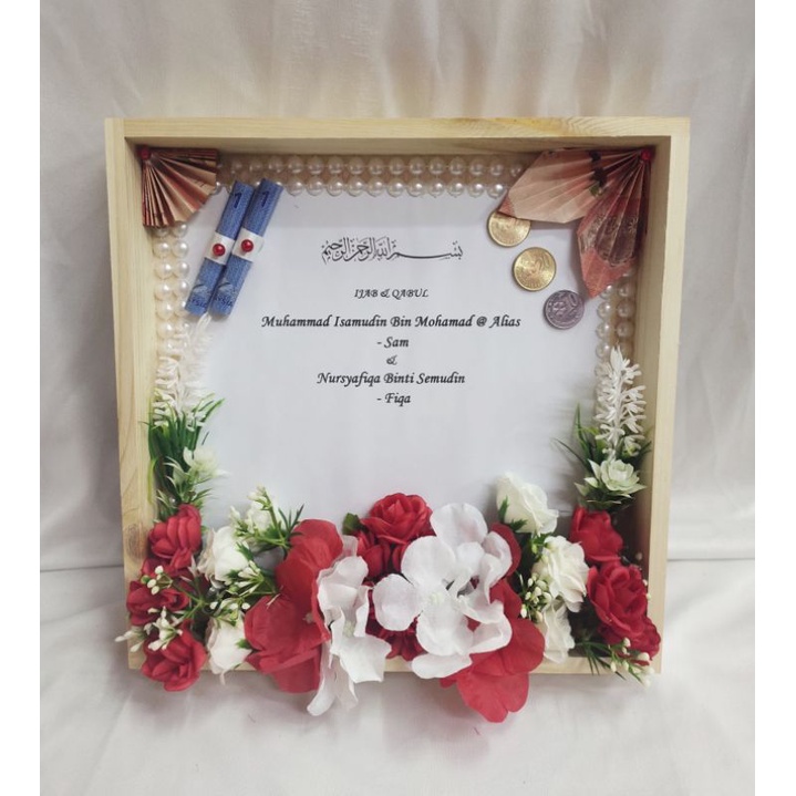 gubahan frame mas kahwin 3d pallet ( red white ) | Shopee Malaysia