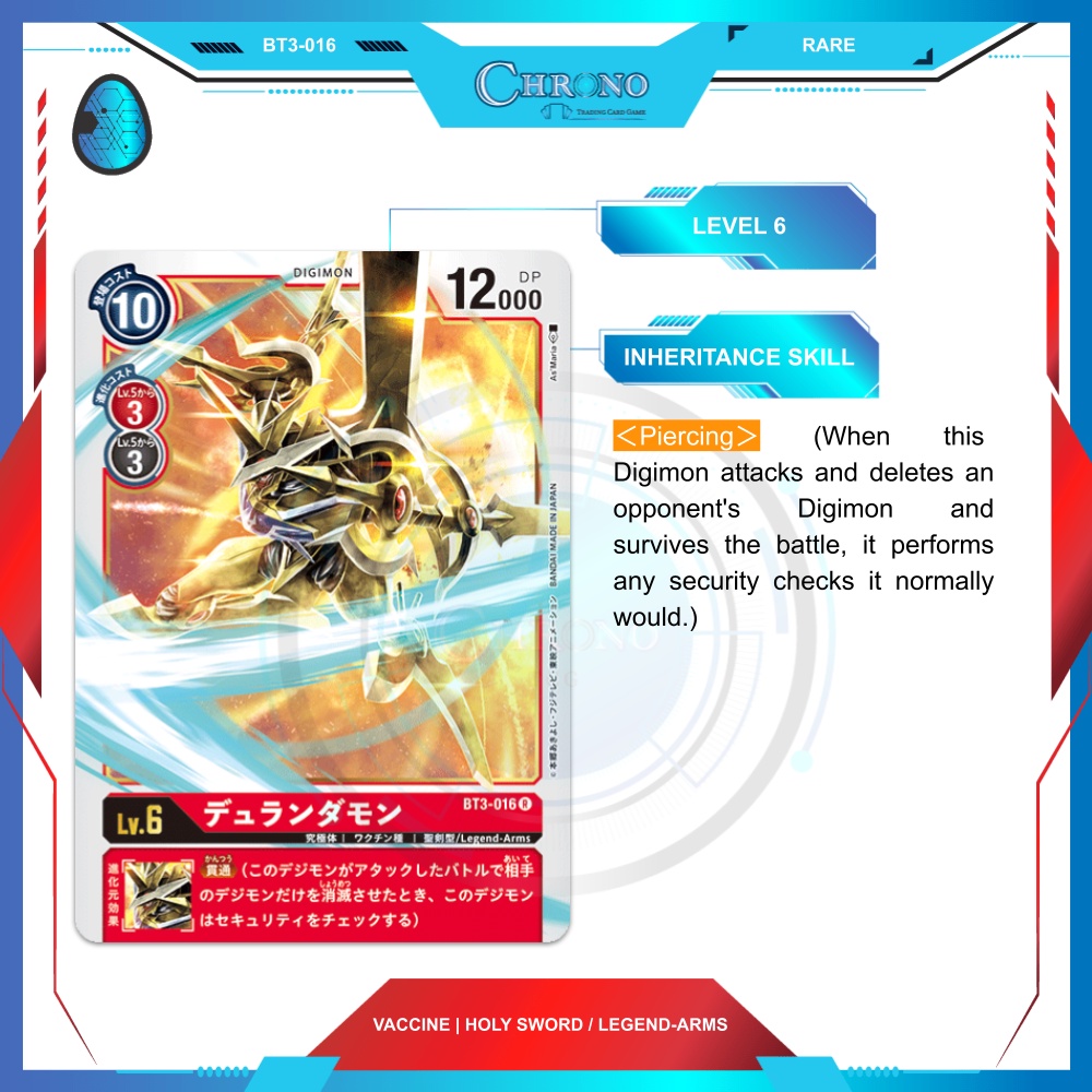 BT3-016 | Durandamon | Rare | Digimon Card Single | Chrono TCG | Union Impact | BT3 Red | Shopee ...