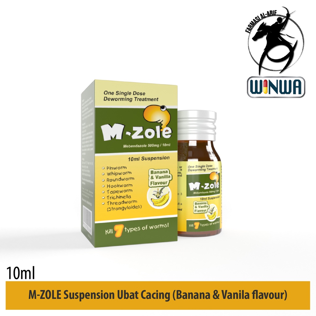 M-ZOLE Antheimintic/Deworming Suspension / Ubat Cacing (Banana & Vanila ...