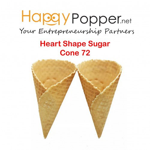 Happypopper Ais Krim Aiskrim kon Ice Cream Heart Shape Sugar Cone 72 ...