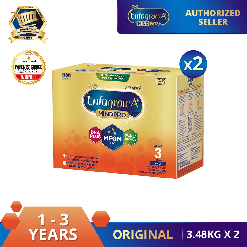 (Bundle 2x) Enfagrow A+ MindPro 2FL Step 3 Original - 3.48kg (Milk ...