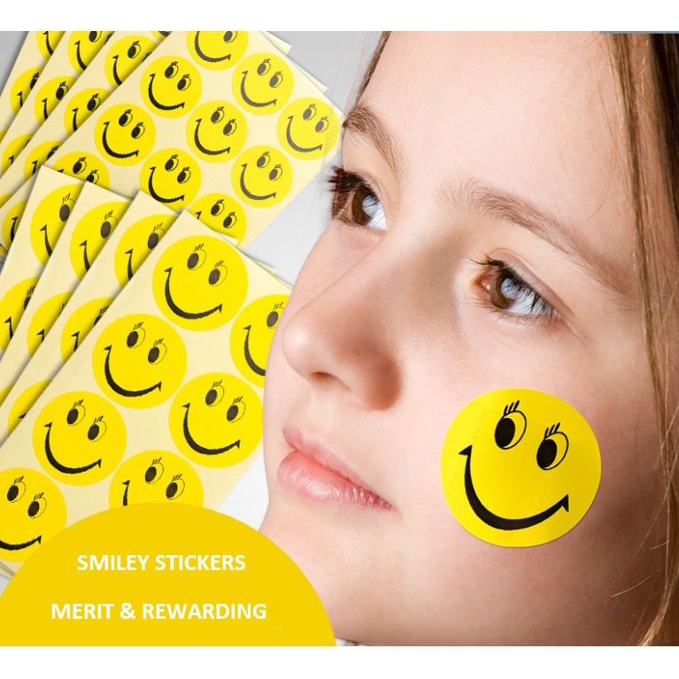 Happy Face Label Smiley Faces Emoji School Teacher Reward Merit ...