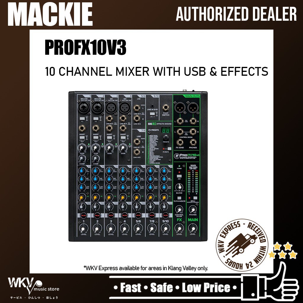 Mackie ProFX10v3 10-channel Mixer with USB and Effects (Pro FX 10v3 ...