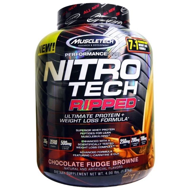 (READY STOCK) Nitro tech RIPPED CHOCOLATE FUDGE BROWNIE (4IBS) | Shopee ...
