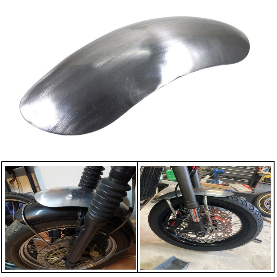 Unpainted Silver Metal Motorcycle Short Front Fender Universal ...