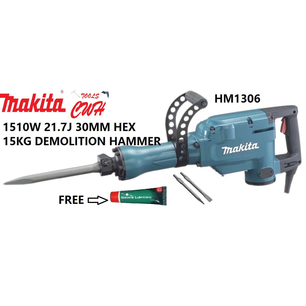 MAKITA HM1306 1510W 28.8J 15KG DEMOLITION HAMMER HACKER BREAKER HM 1306 ...