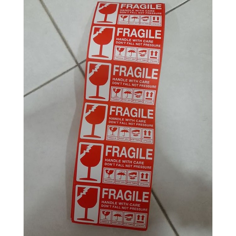 Ready Stock Malaysia : Fragile Sticker - 1 Sheet (6 Stickers) | Shopee ...