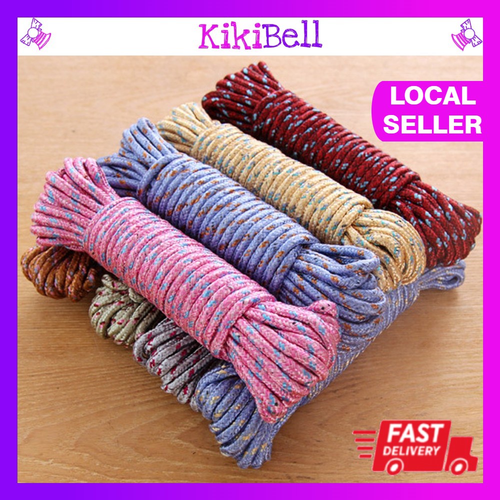 8 Meter Multipurpose Drying Clothes Rope Outdoor Indoor Nylon Dry Cloth ...