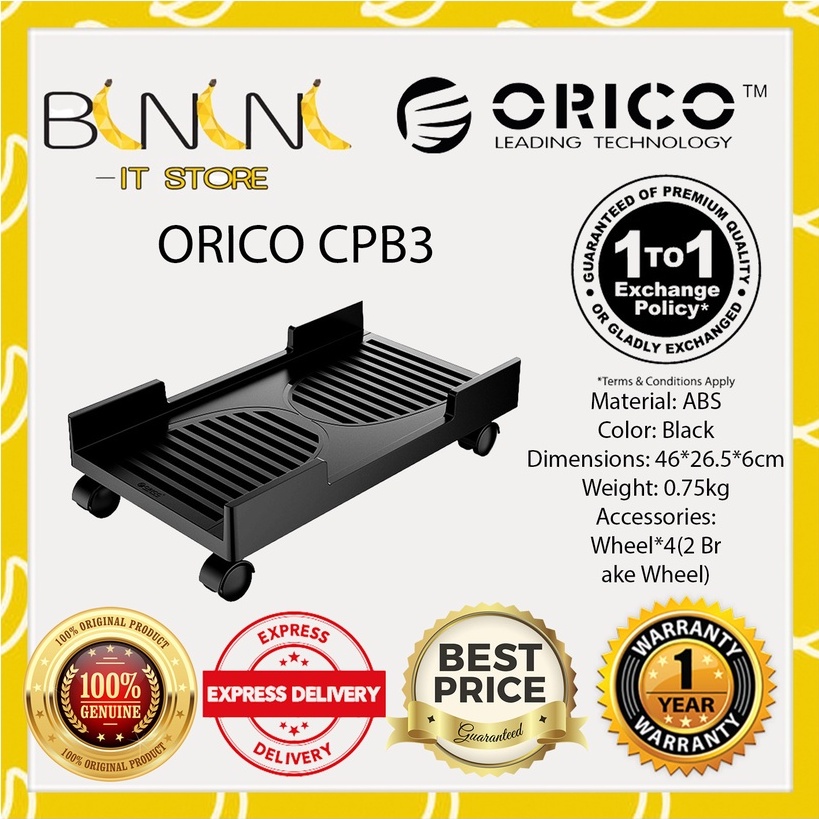 ORICO CPB3 ABS Computer CPU Stand with Wheels Stable Vertical Stand For Computer Cases PC Tower ...