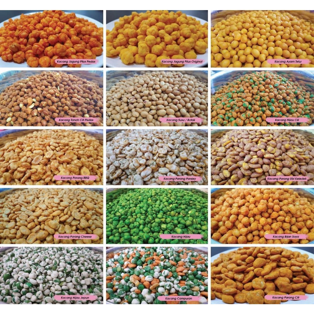 Snack Kacang 1kg Kacang Hijau Kacang Tanah Kacang Koko Kacang Parang ...