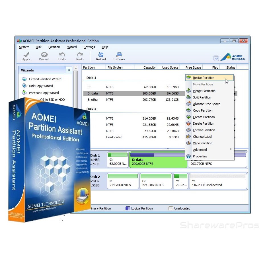 AOMEI Partition Assistant 8.8 - Full Version | Shopee Malaysia