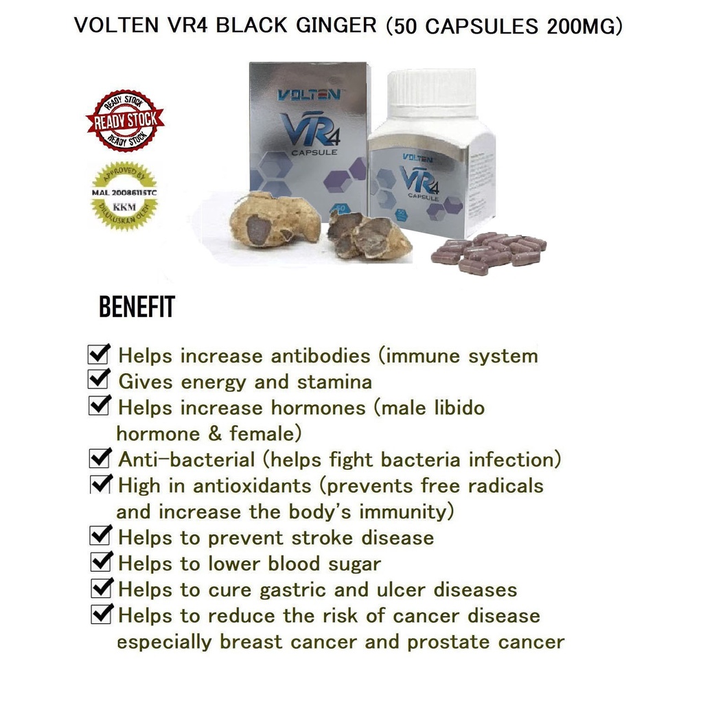 Volten Capsule VR4 Black Ginger / Kapsul Kunyit Hitam (50 capsules ...