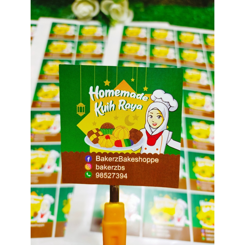 STICKER KUIH RAYA, STICKER GIFT RAYA, STICKER DOORGIFT RAYA, SELAMAT ...