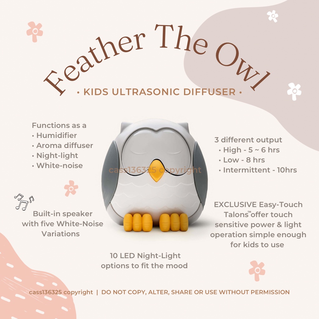 (Ready Stock) Original Young Living Feather The Owl ultrasonic diffuser ...