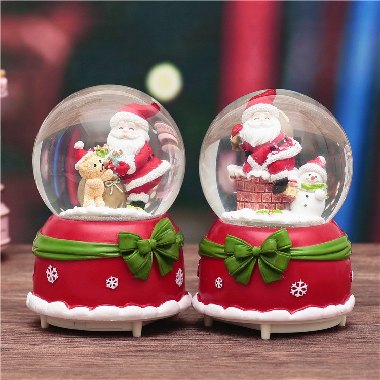 Snow Globe Snowball Music Box Birthday Christmas Gift With Light Large ...