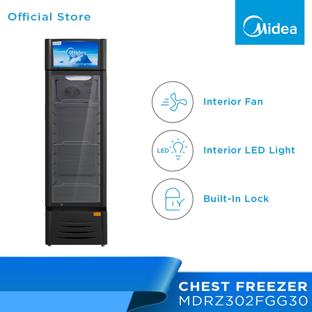 Midea MDRZ302FGG30 Gross 211L Showcase Chiller / Refrigerator / Fridge ...