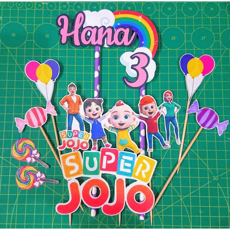 Super Jojo Cake Topper | Custom Name | Shopee Malaysia