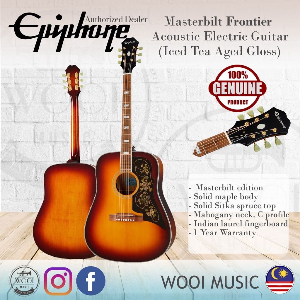 Epiphone Masterbilt Frontier Full Solid Acoustic Electric Guitar 41 ...