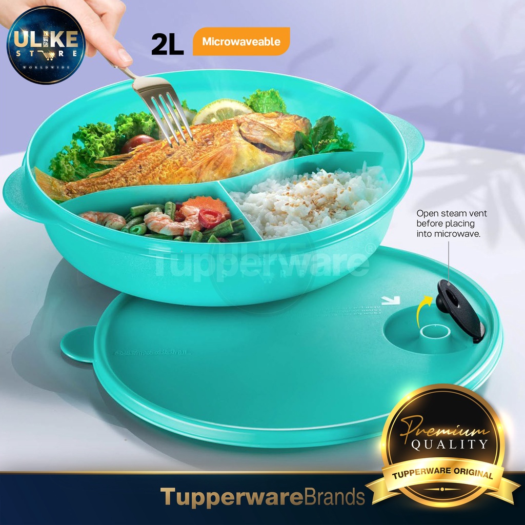 Tupperware Large CrystalWave Divided Dish (1pc) 2.0L / Lunch Container ...