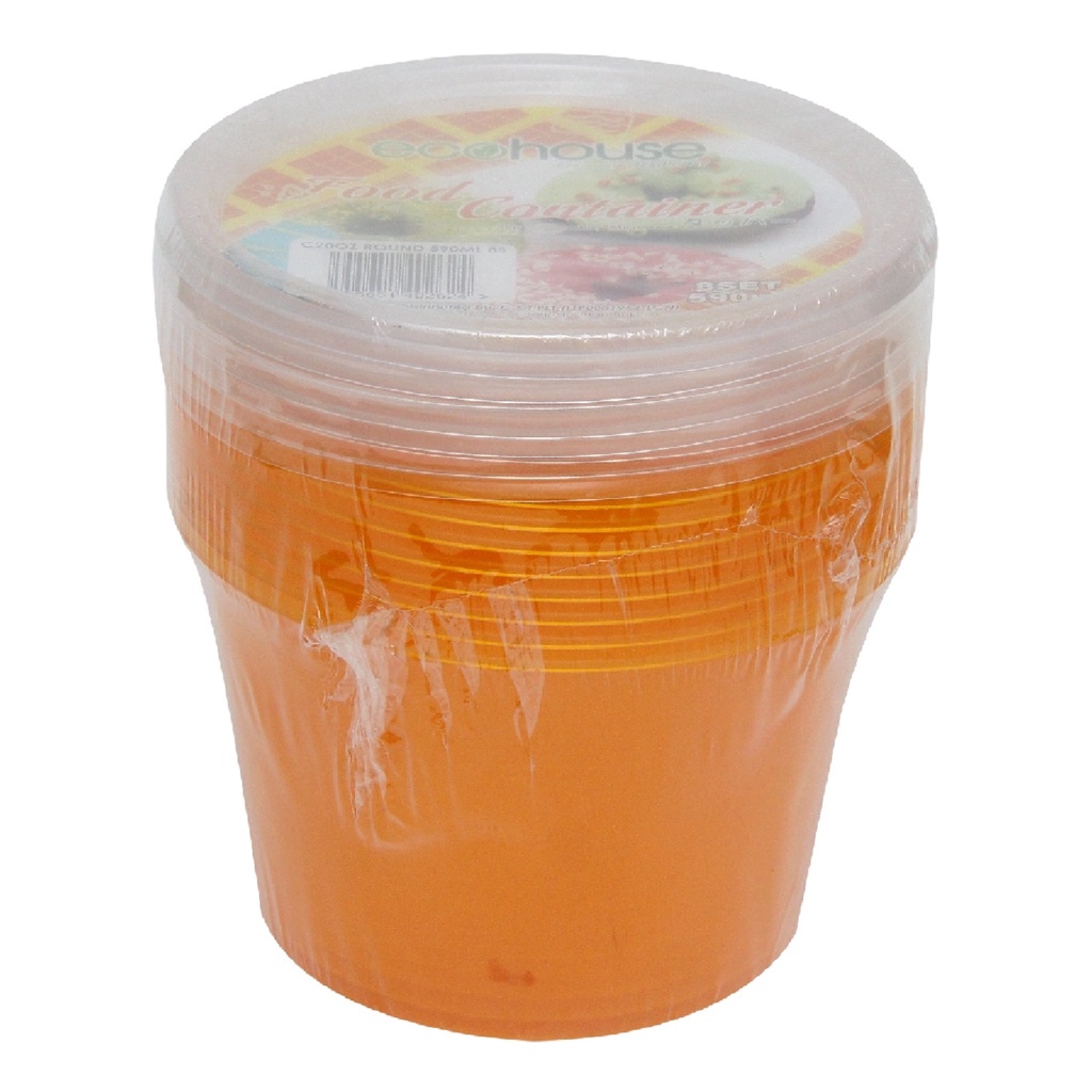 Ecohouse Food Container Round 8 sets 590ml | Shopee Malaysia