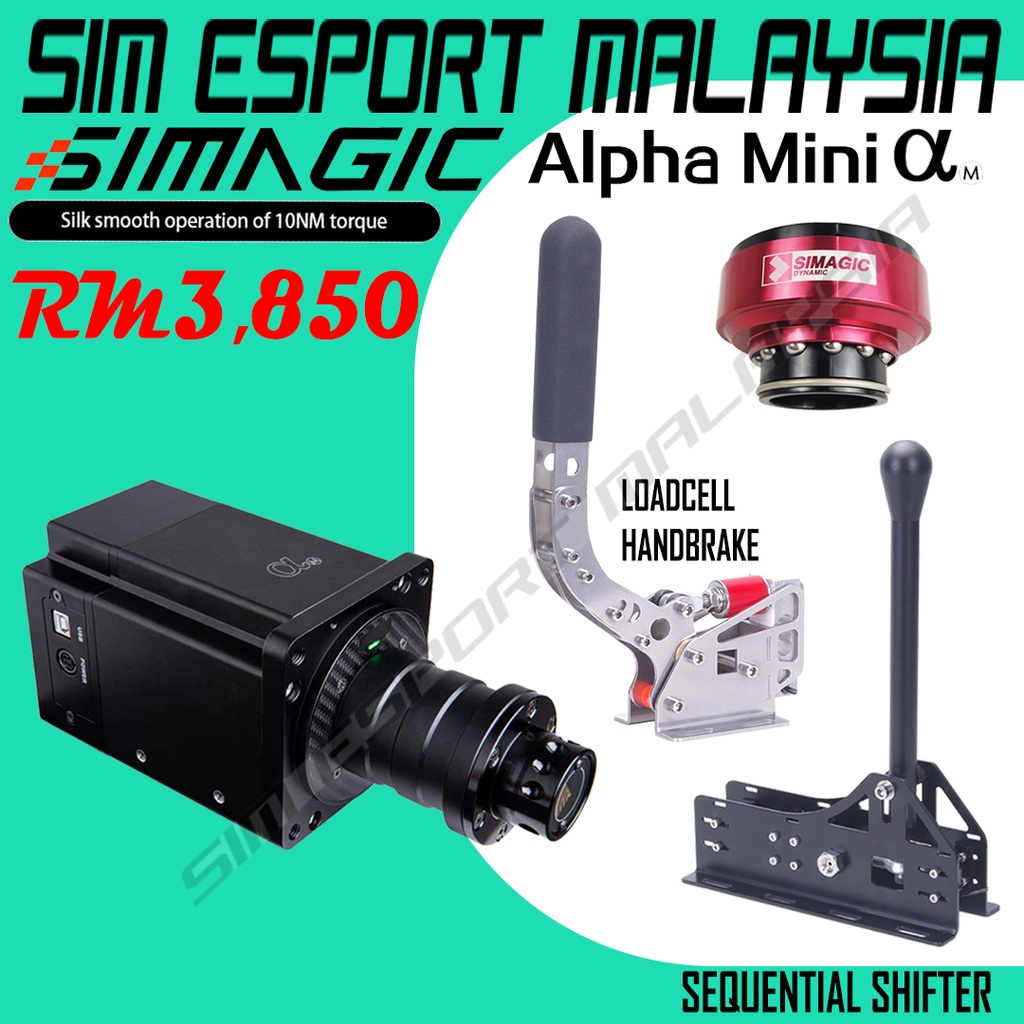 SIMAGIC Alpha Mini with QR + Sequential Shifter + Loadcell Handbrake ...