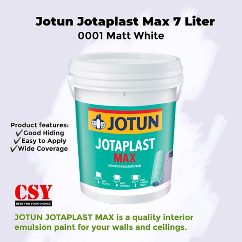 JOTUN Jotaplast Max Emulsion Paint White 0000 7 Liter | Shopee Malaysia