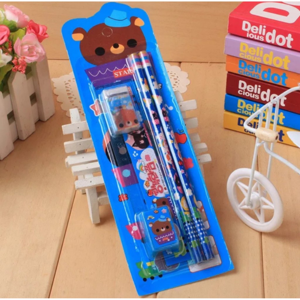 (5 Pieces) Children Cartoon Stationery Set | Shopee Malaysia