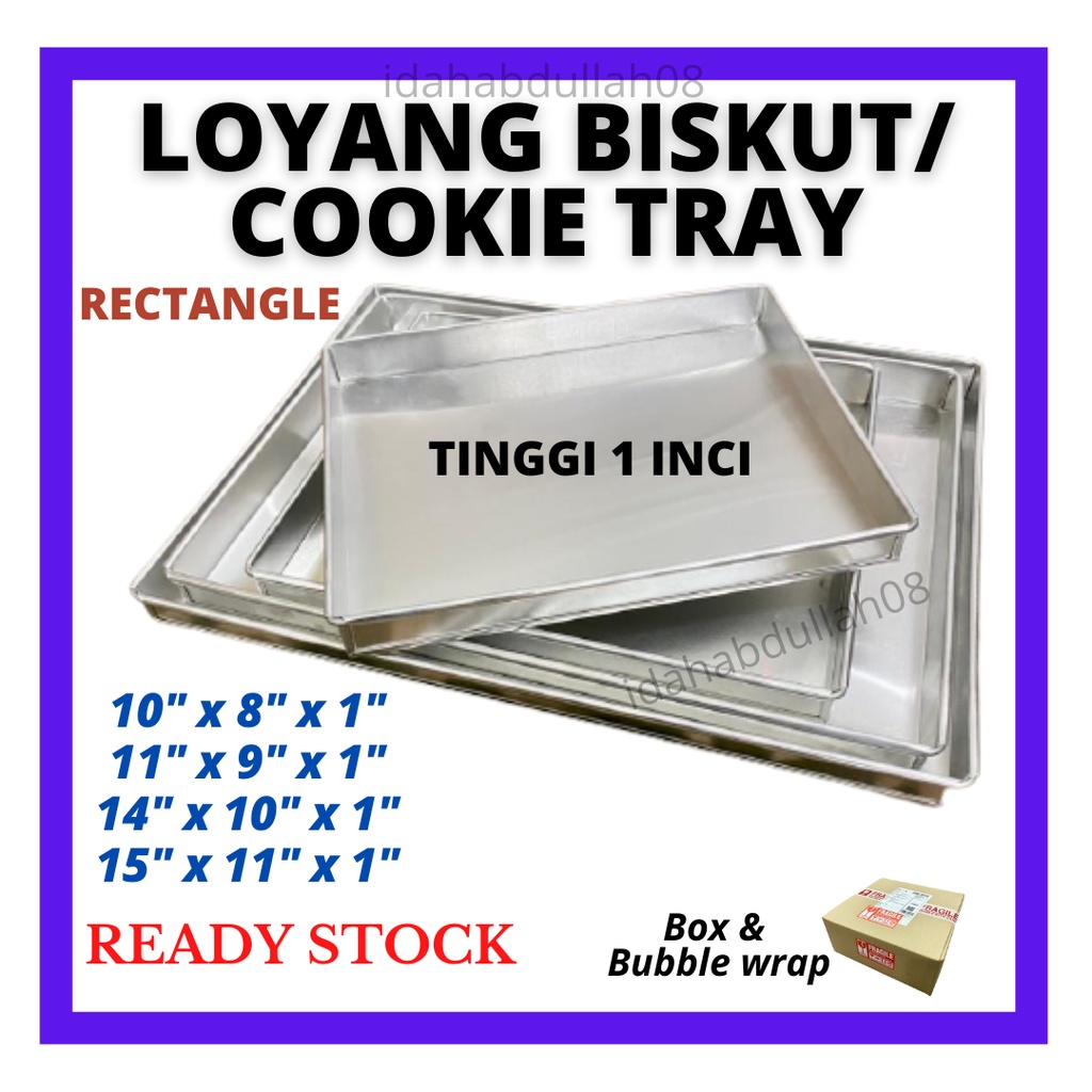 Loyang Biskut Loyang Petak Tinggi 1 Inci Biscuit Tray Cookies Tray ...