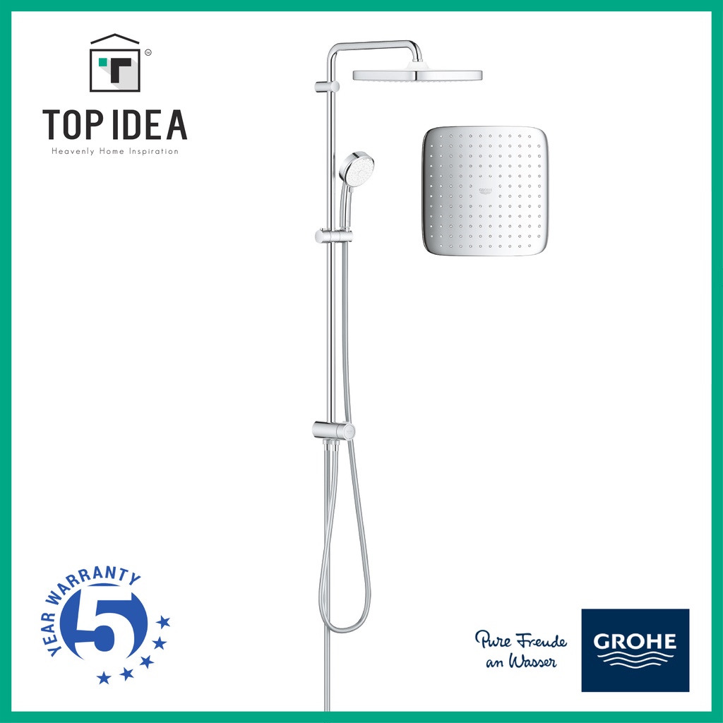 GROHE Tempesta Cosmopolitan 250 Cube Flex Shower System with Diverter ...