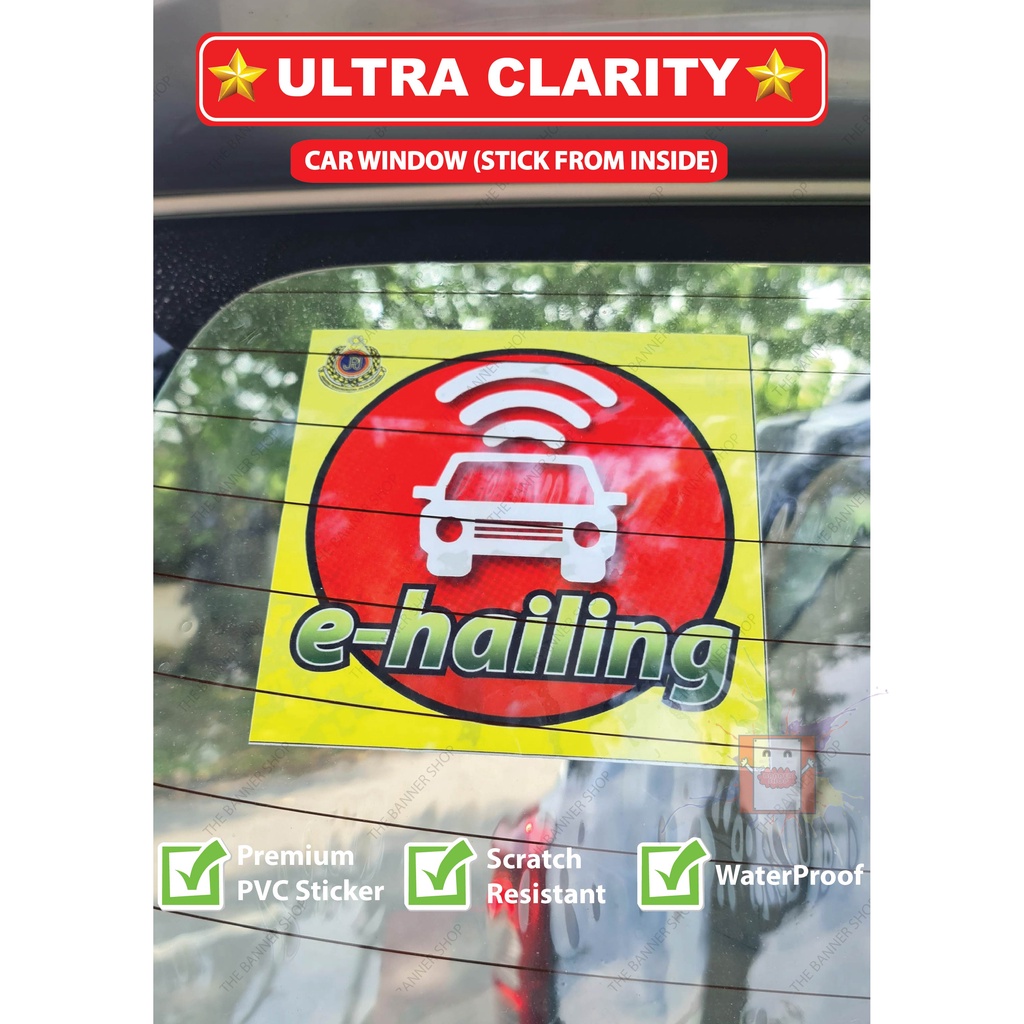 E-hailing Car Sticker, E-hailing Sticker, Windscreen E-hailing Sticker ...