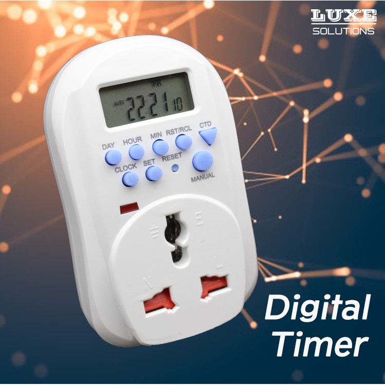 LCD Display Mini Digital Timer 24Hours Universal Switched Socket with ...