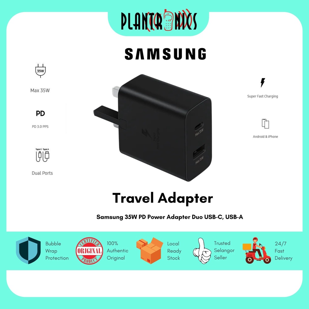 Original Samsung 35W PD Power Adapter Duo USB-C & USB-A / Plantronics ...
