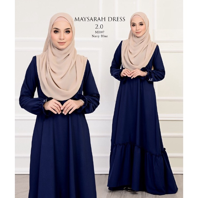 Maysarah Dress - Jubah Dress Muslimah Plain Dress Kembang Ropol Jubah ...