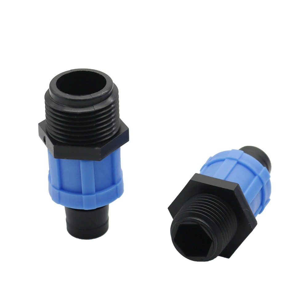 Garden 16mm Drip Tape Locked Straight Connectors 1 2 3 4male Thread