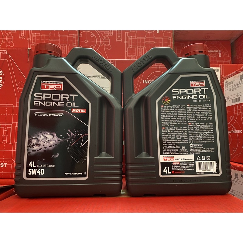 TOYOTA Motul TRD 5W40 4 Liter GASOLINE 100% SYNTHETIC ENGINE OIL ...