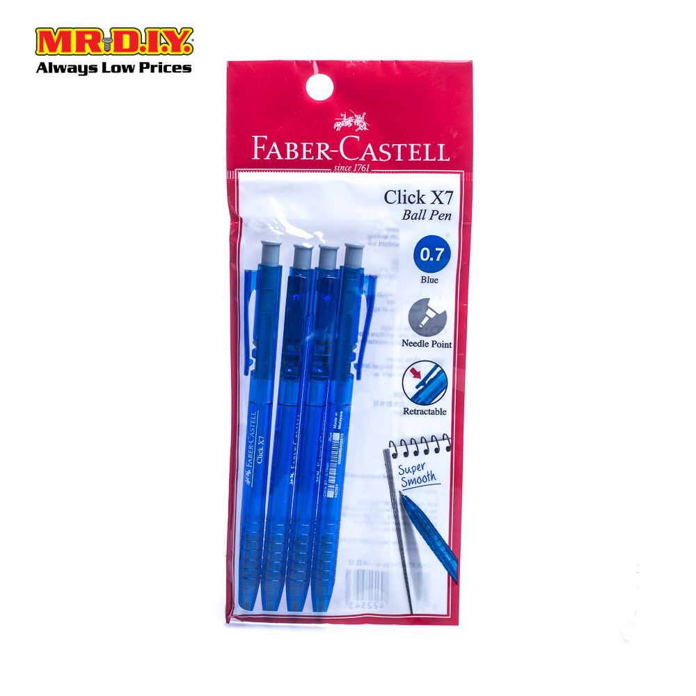 faber-castell-click-x7-ball-pen-blue-0-7mm-4pcs-shopee-malaysia