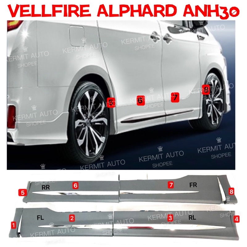 VELLFIRE ALPHARD 2015-2021 SIDE SKIRT / MODELLISTA ANH30 DOOR PANEL ...