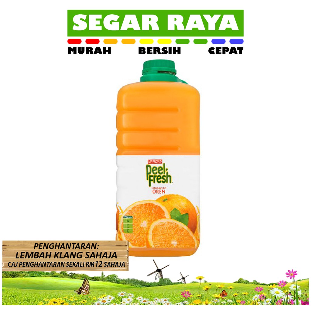 JUS Marigold Peel Fresh Jus Oren (2L) Orange Juice SEGAR RAYA | Shopee ...