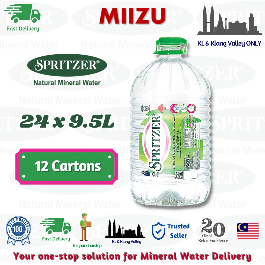 Spritzer Natural Mineral Water 2x9.5L - 12 Cartons Package - KL & Klang Valley Only - Fast ...