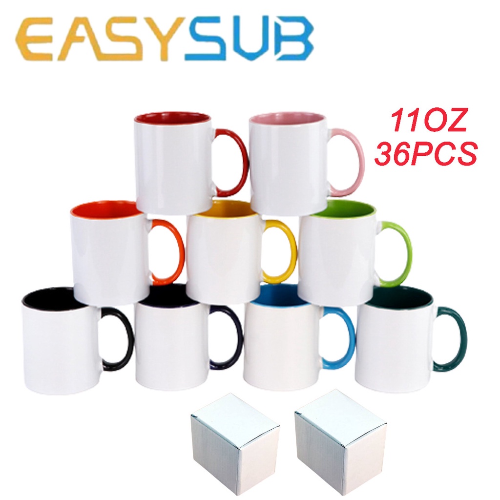 INNER HANDLE MUG COLOUR MUG for Printing photo ( 1 carton 36pcs ...